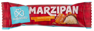 Marzipan bar in chocolate with salted caramel 40g | Skrīveru Saldumi