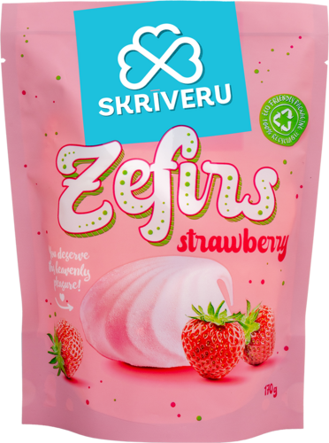 Zefir with strawberry flavour 170g | Skrīveru Saldumi